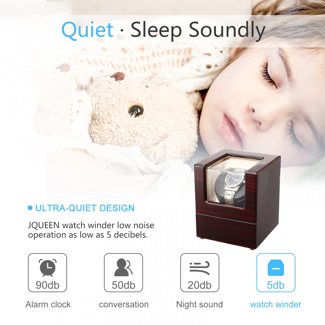 Small watch winder for single watch - Ebony | JQUEEN